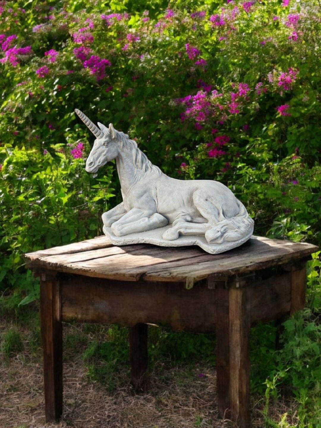 Concrete Laying Unicorn Outdoor Animal Sculpture Unicorn Lover Gift ...