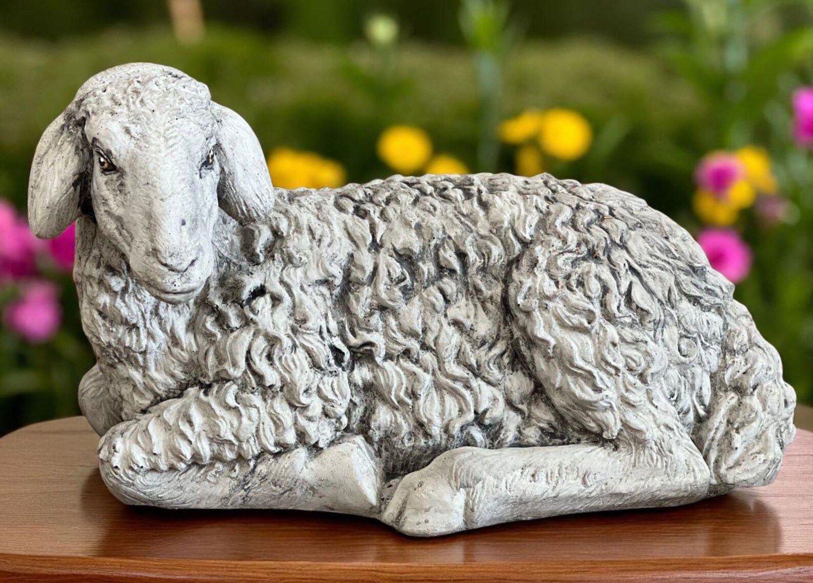 Concrete Lamb Sculpture Garden Animal Statue Detailed Lamb Figure ...