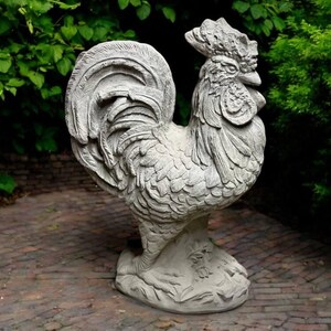Rooster Farm Bird Concrete Animal Statue Stone Rooster Farmhouse ...