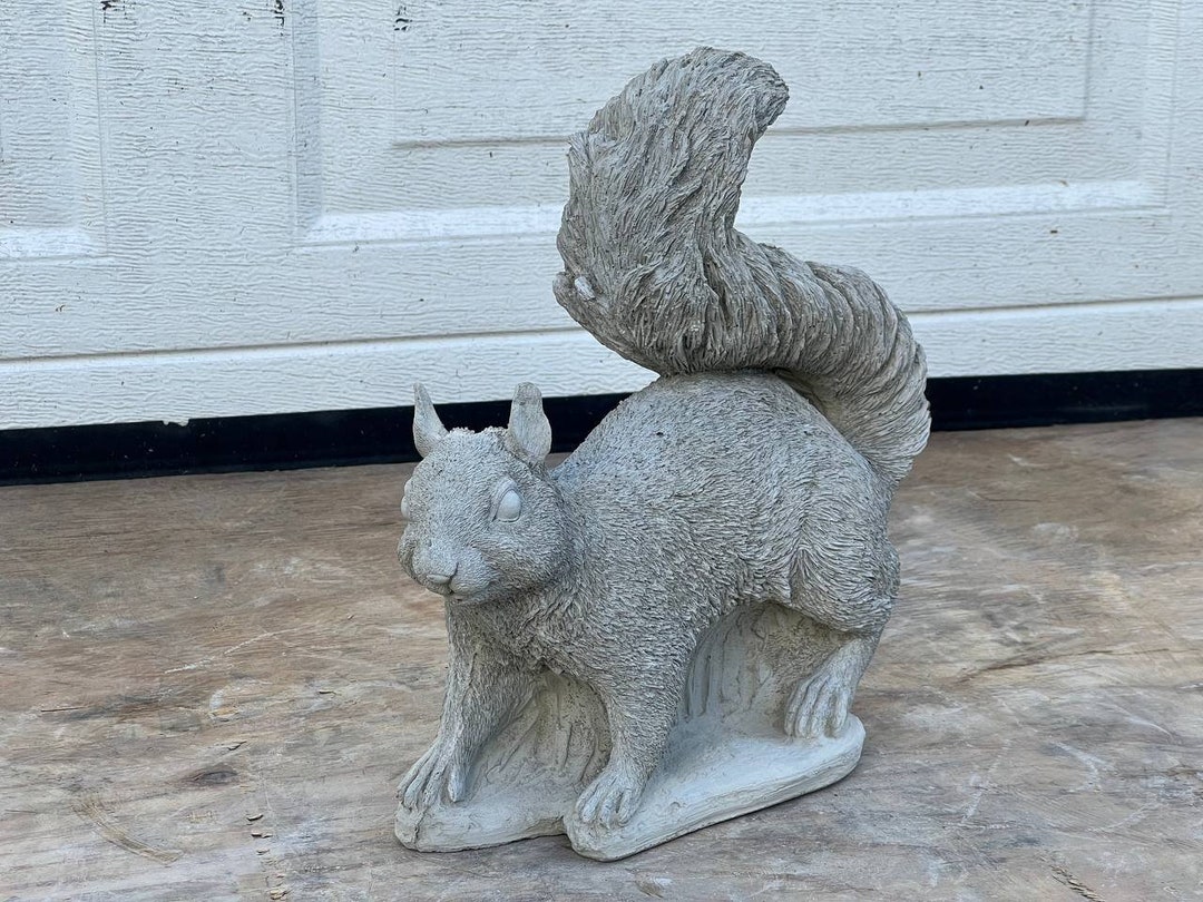 Cement Squirrel for Garden Statue Concrete Forest Animal Figurine Home ...