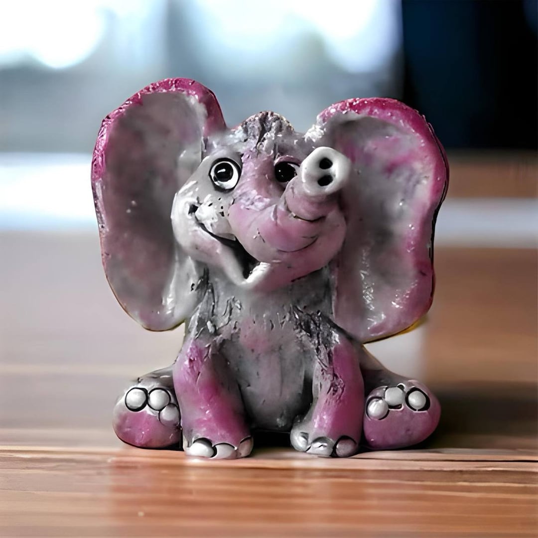 Ceramic Elephant Statue Vintage Figure Ceramic Decoration for Room ...