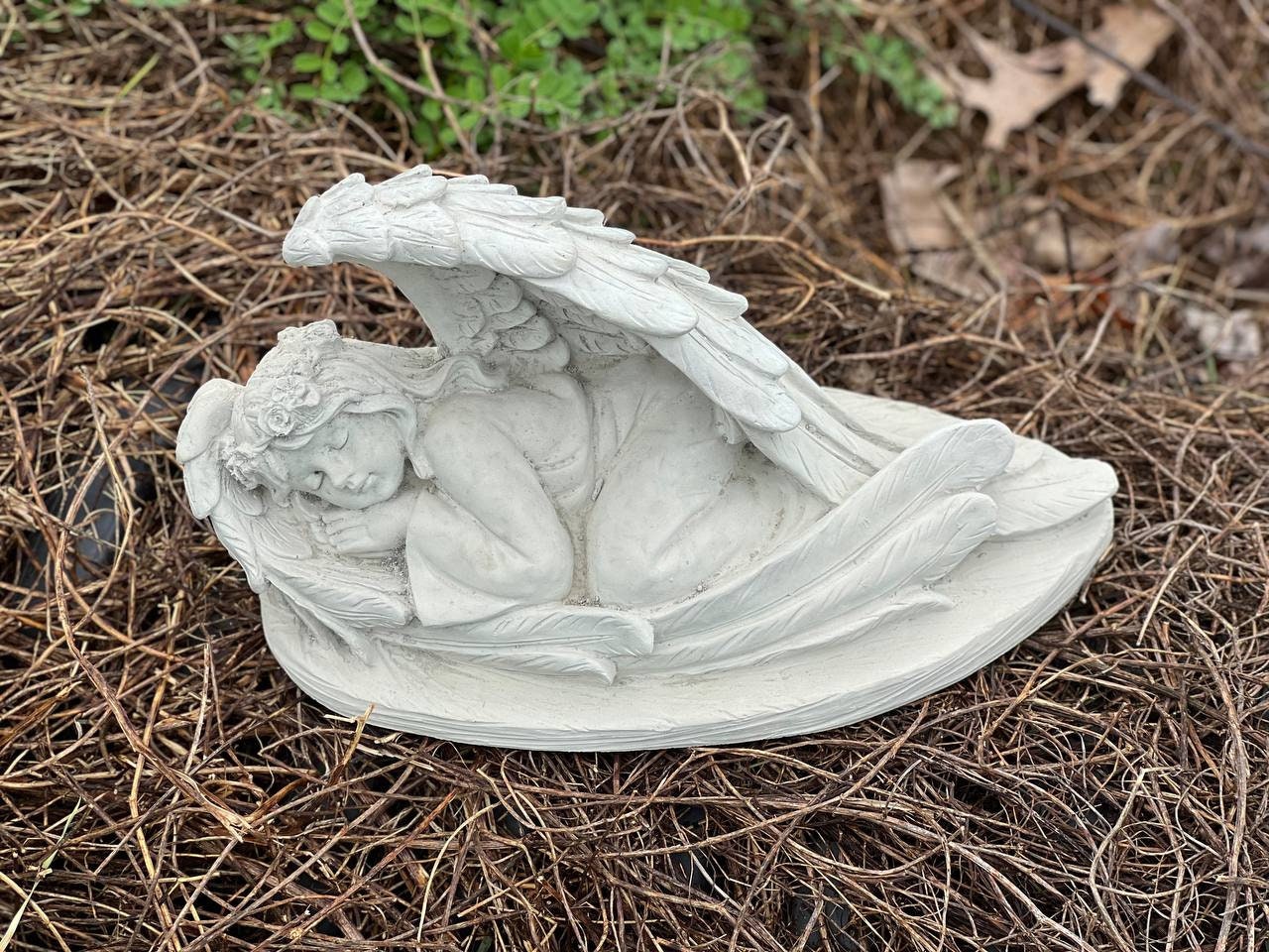 Sleeping Angel Sculpture Cement Angel Garden Decoration Concrete Girl ...