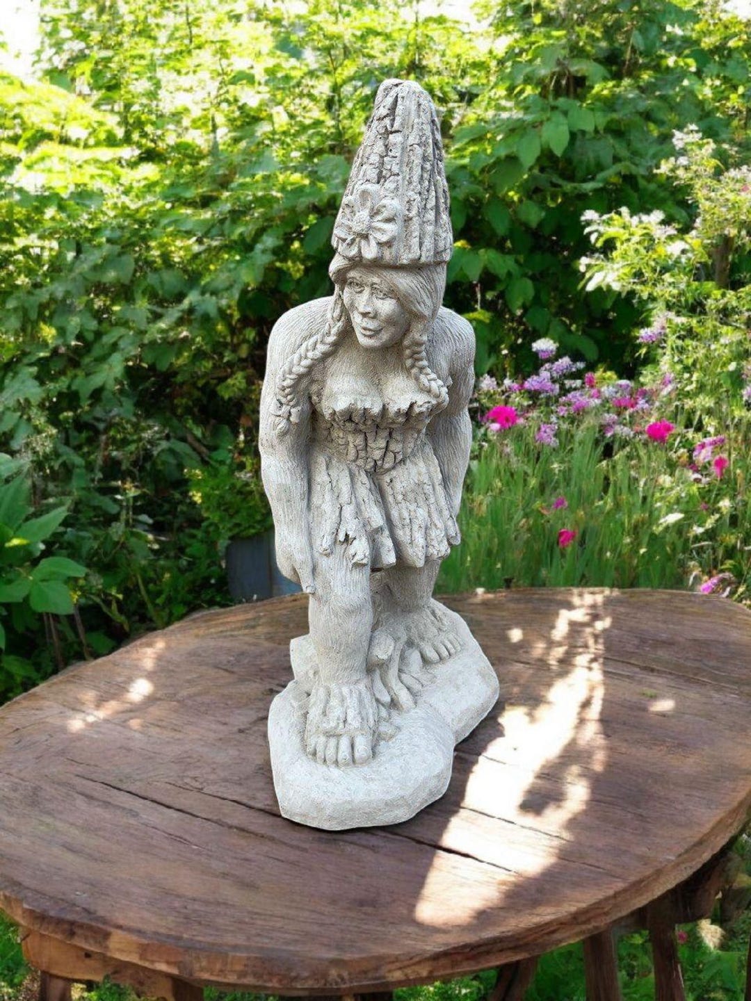 Massive Bigfoot Woman Concrete Lady Statue Bigfoot Figurine Outdoor Art ...