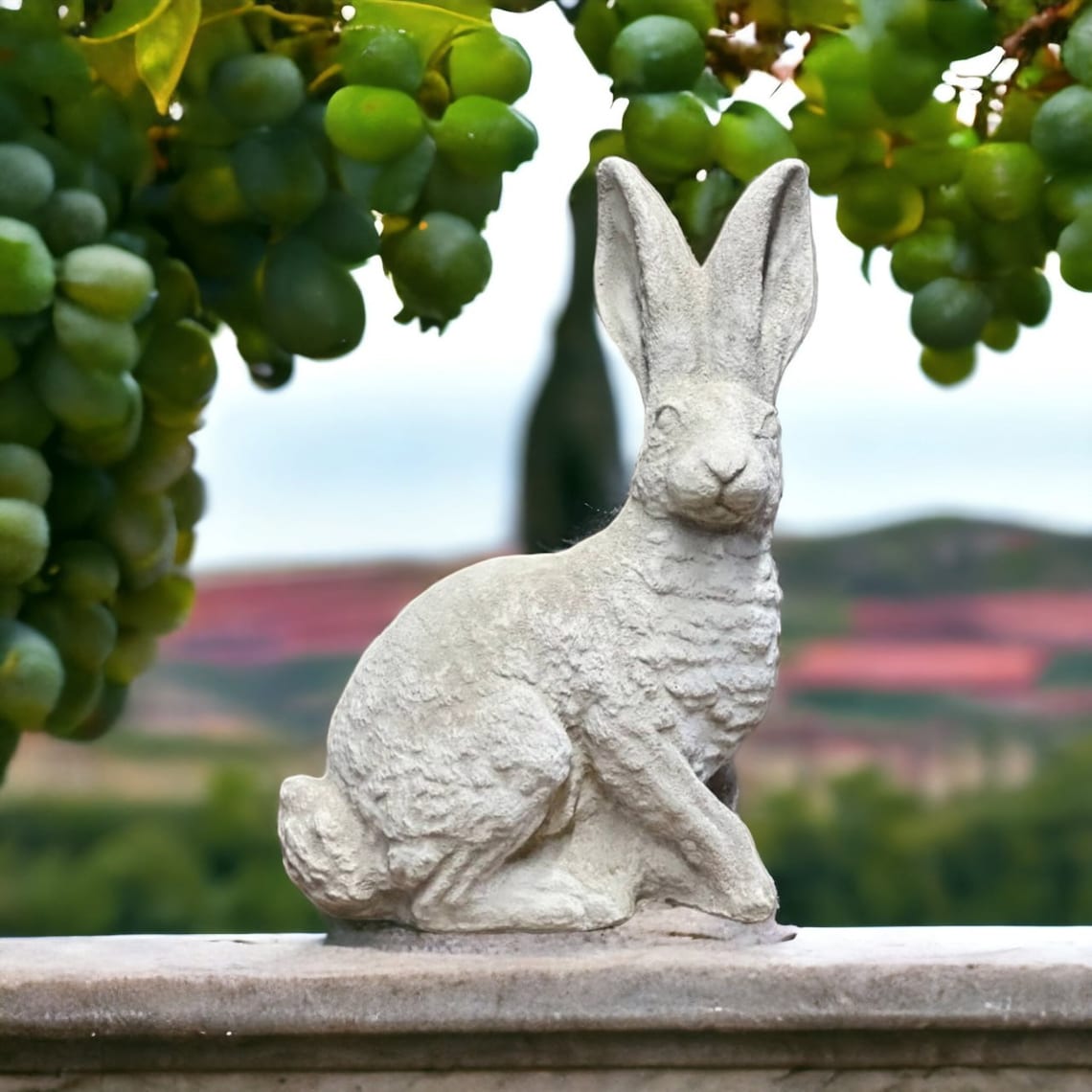 Sitting Bunny Outdoor Sculpture Concrete Rabbit Figure for Indoor ...
