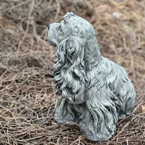 Cocker Spaniel Garden Statue Concrete Dog Figurine Memorial Outdoor ...