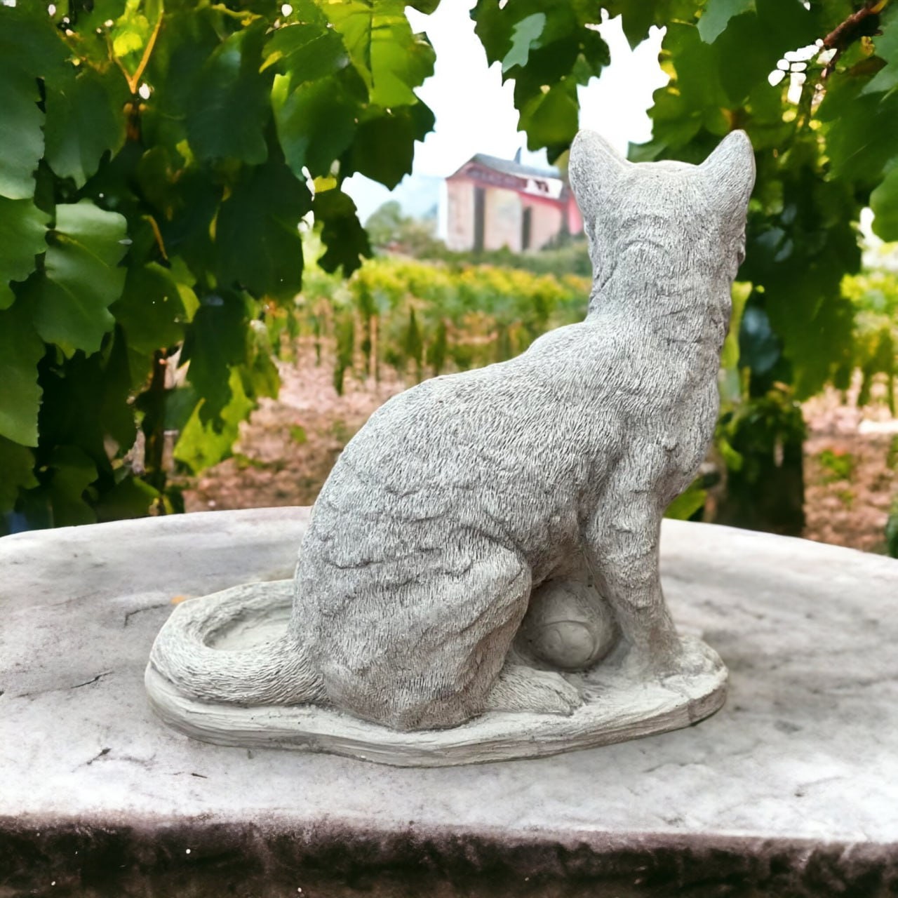 Life Size Cat With Ball Statue Sitting Playing Cat Sculpture Detailed ...