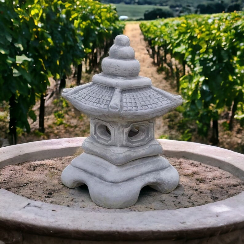 Lantern Statue Concrete Pagoda Figure Garden Decoration Backyard or ...