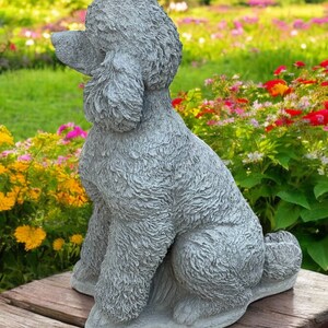 Large Poodle Sculpture Massive Sitting Dog Statue Concrete Pet Memorial ...