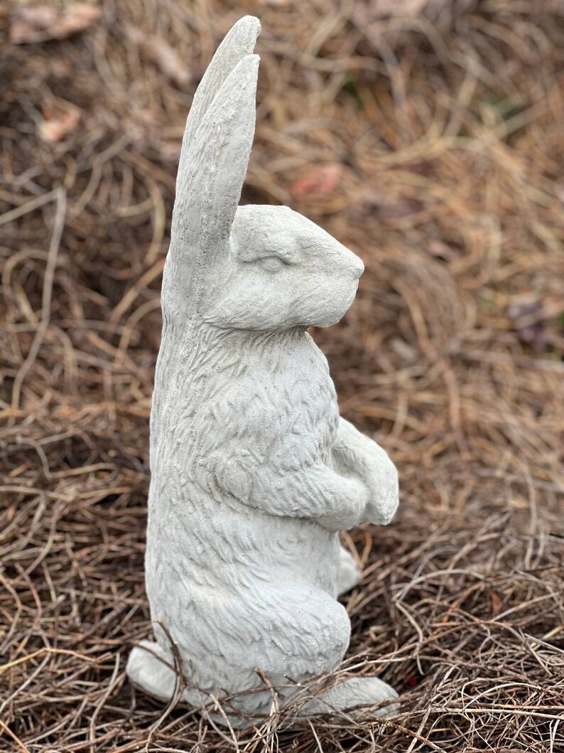 Realistic Rabbit Statue Concrete Bunny Animal Garden Statues Stone ...