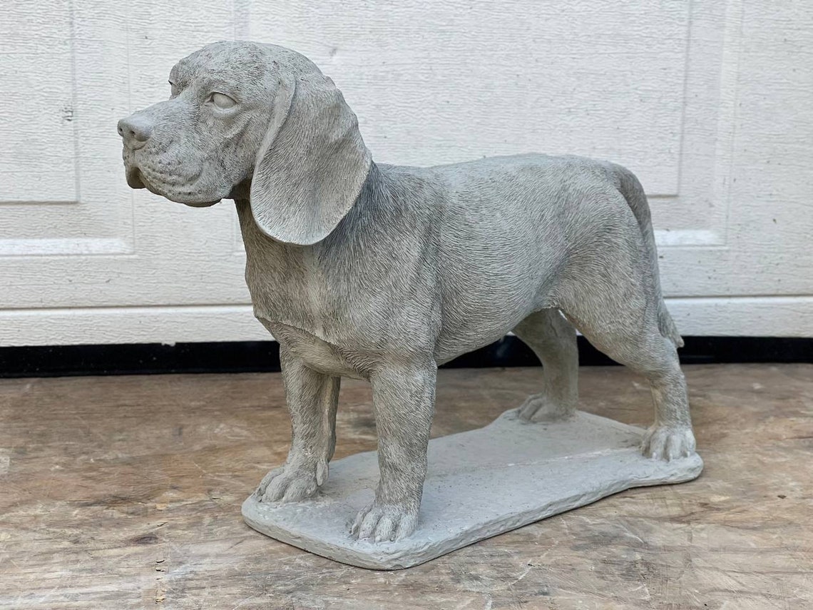 Massive Beagle Dog Concrete Statue Standing Dog Cement Sculpture Large ...