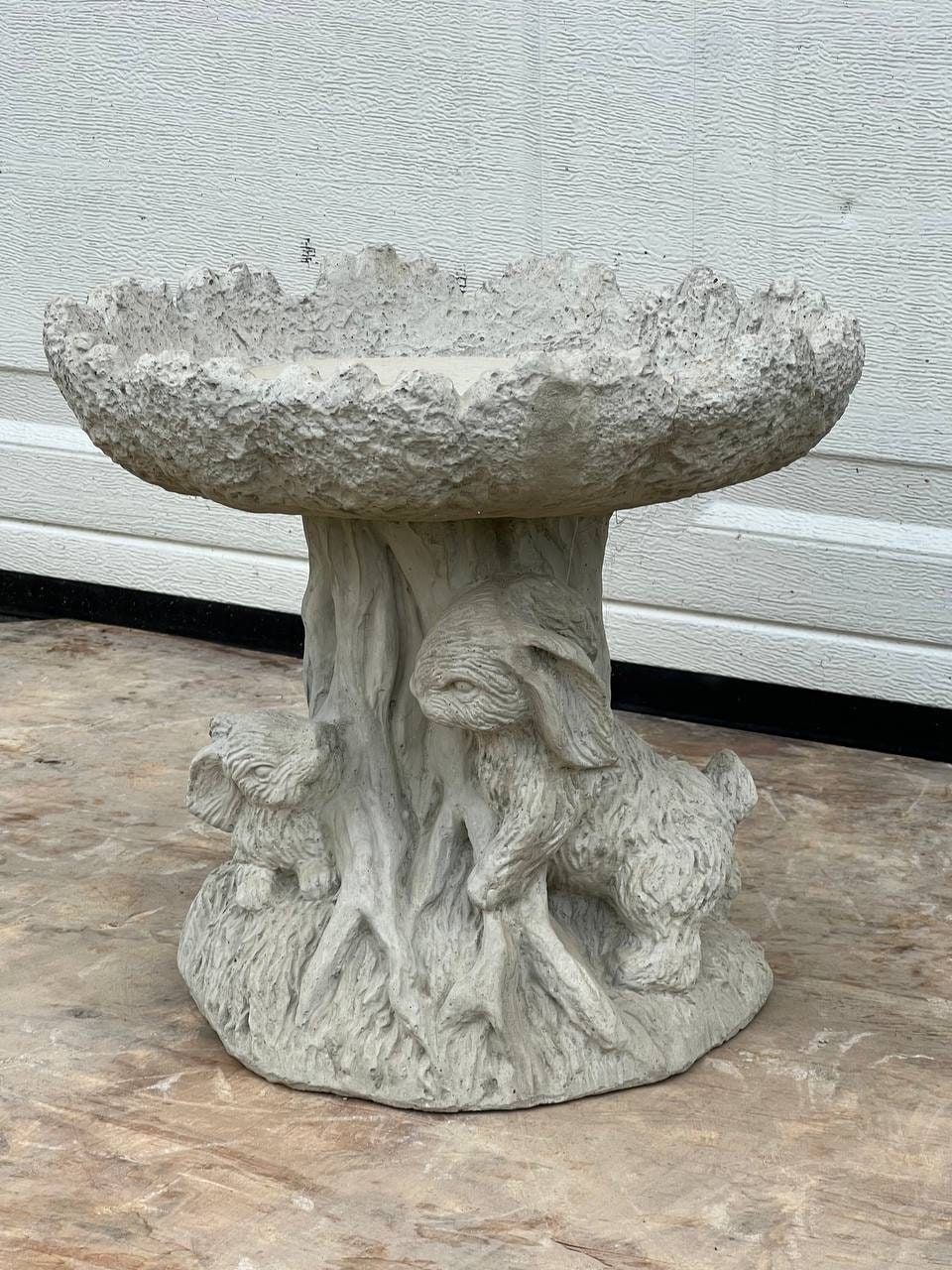 Massive Birds Bath Statue Detailed Birds Water Bowl With Rabbits Stone ...