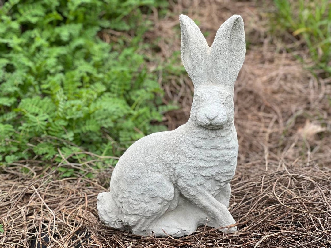 Sitting Bunny Garden Gift Sculpture Cute Concrete Rabbit Figure for ...