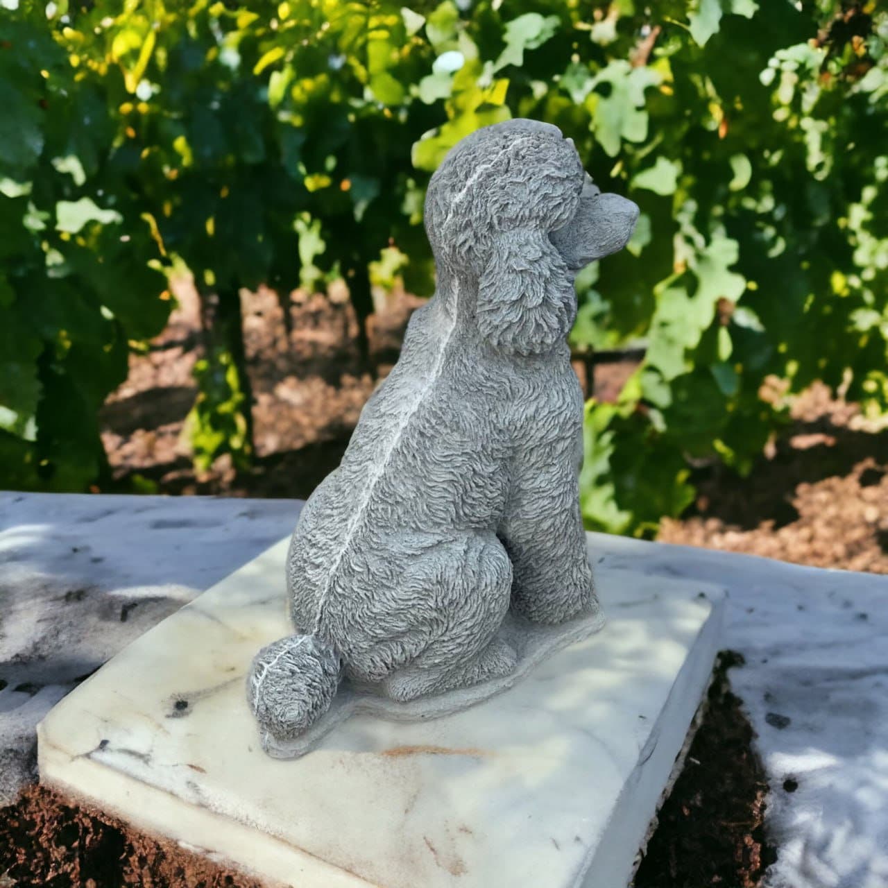 Life Size Poodle Statue Concrete Dog Memorial for Garden Yard Poodle ...