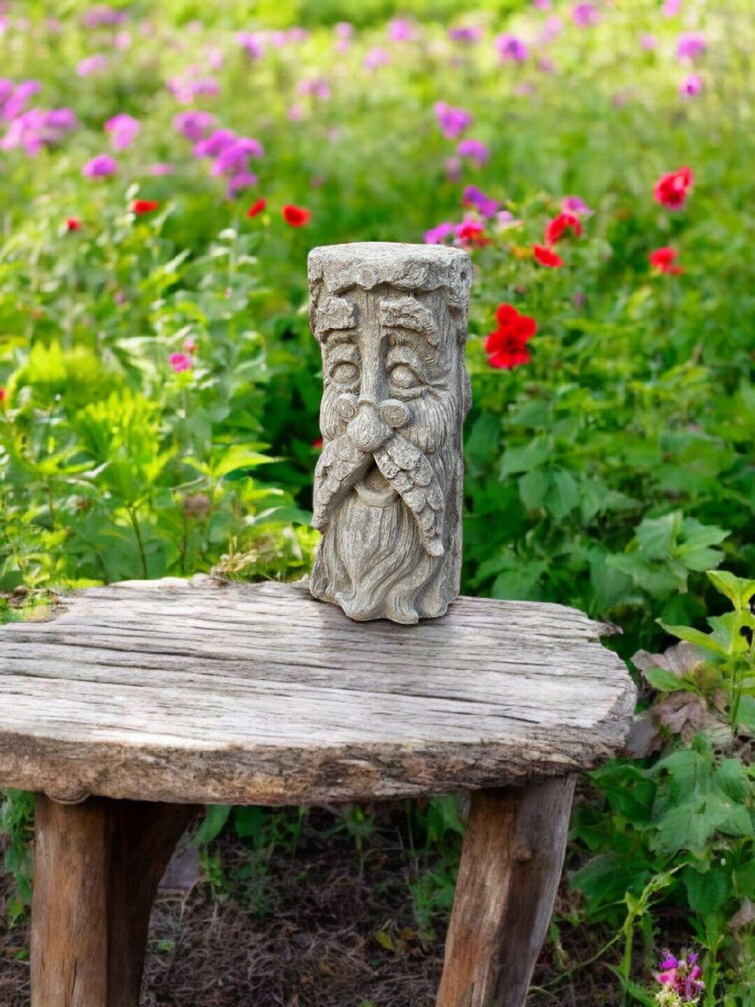 Lawn Tree Sculpture Stone Garden Ornament Outside Tree Decor Concrete ...