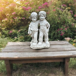 Lawn Boys Statue Backyard Kids Ornament Outside Children Figurine ...