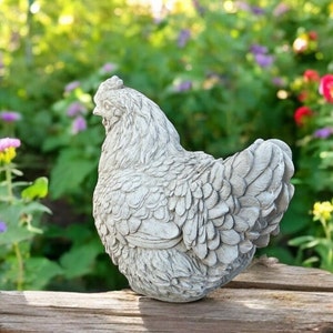 Stone Large Chicken Figure Concrete Farm Hen Statue Outdoor Yard Farm ...