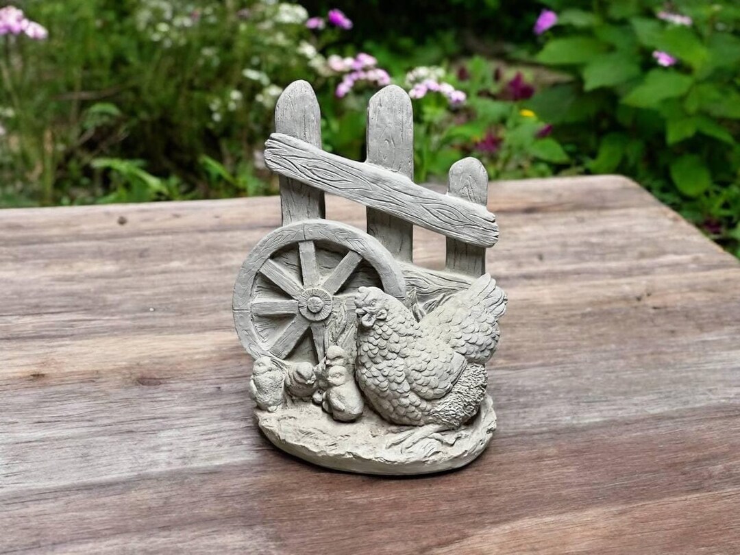 Beton Chicken Statue Outside Bird Ornament Garden Farm Birds Patio ...
