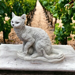 Life Size Cat With Ball Statue Sitting Playing Cat Sculpture Detailed ...