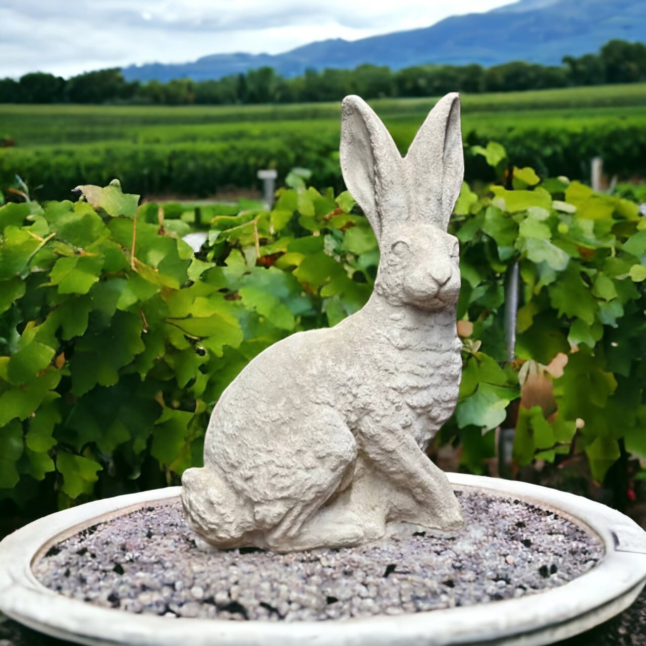 Sitting Bunny Outdoor Sculpture Concrete Rabbit Figure for Indoor ...