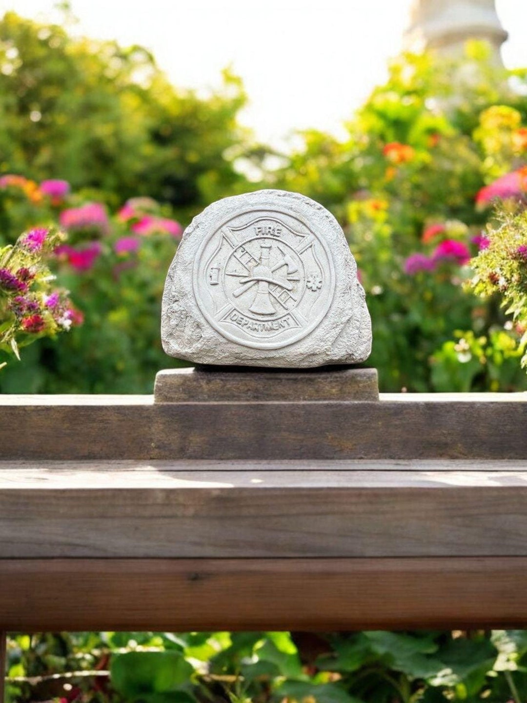 Stone Fire Department Figure Beton Firefighter Gift Sculpture Rock ...