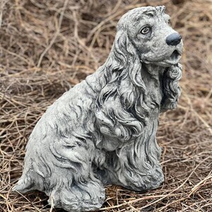 Cocker Spaniel Garden Statue Concrete Dog Figurine Memorial Outdoor ...