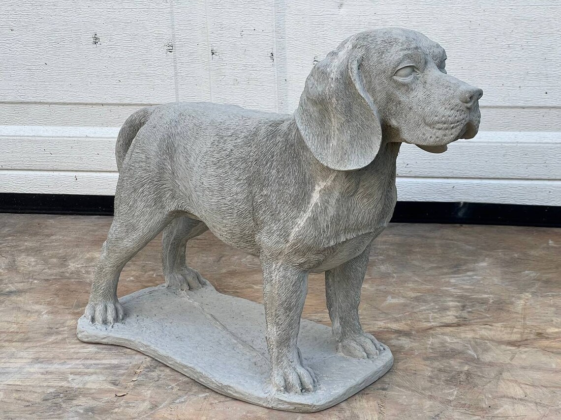 Massive Beagle Dog Concrete Statue Standing Dog Cement Sculpture Large ...