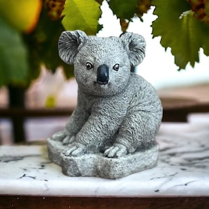 Sitting Koala Statue Detailed Australian Bear Sculpture Backyard Koala ...