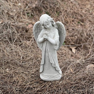 Stone Angel Statue Garden Praying Girl Decoration Figure Religious ...