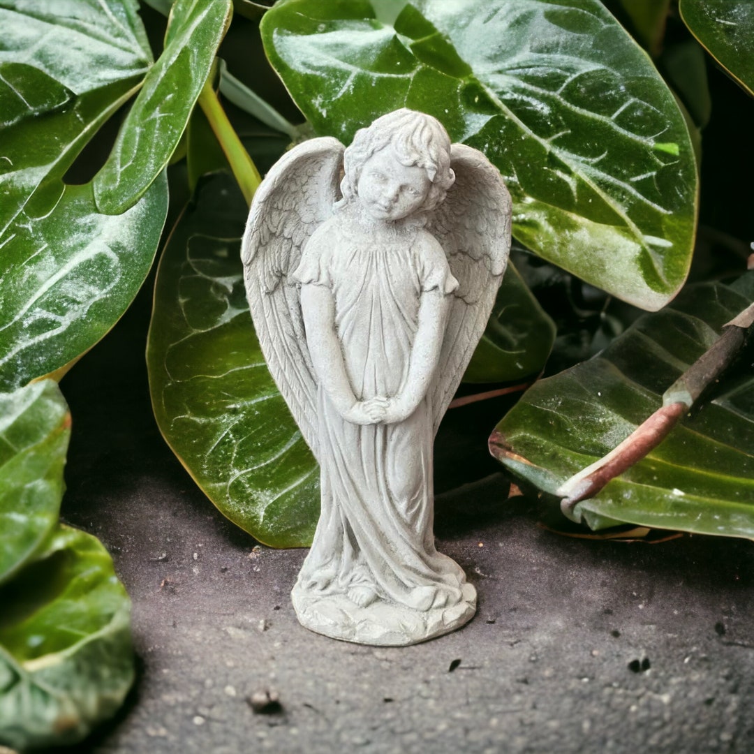 Standing Angel Statue Concrete Massive Boy Figurine Cement Religious ...