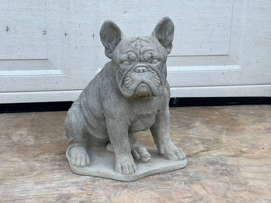 French Bulldog Concrete Statue Large Dog Memorial Decoration Gift for ...