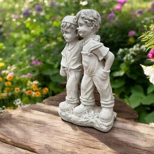 Lawn Boys Statue Backyard Kids Ornament Outside Children Figurine ...