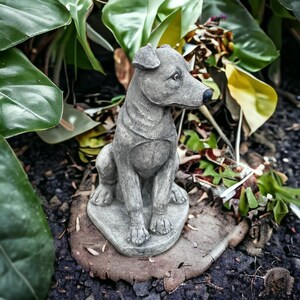 Stone Jack Russell Terrier Dog Statue Cement Painted Sitting Puppy ...