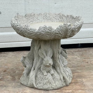Massive Birds Bath Statue Detailed Birds Water Bowl With Rabbits Stone ...