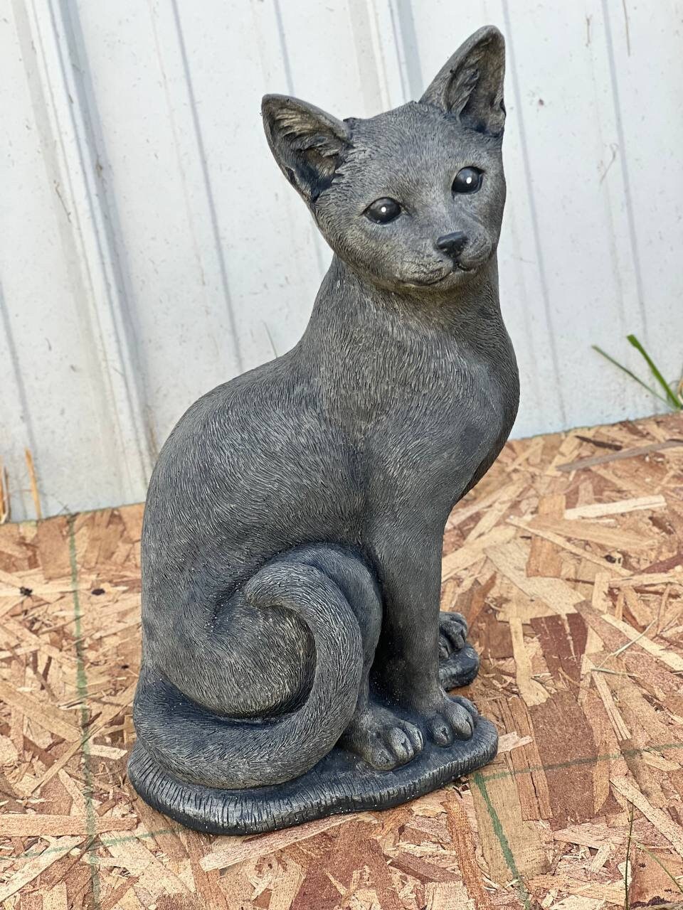 Black Cat Statue Realistic Pet Memorial Massive Cat Sculpture Gift for ...