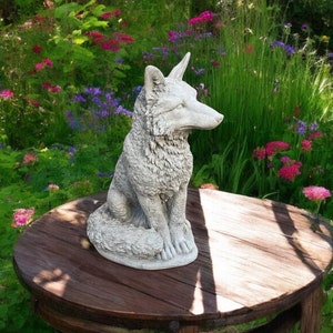 Massive Fox Sculpture Realistic Wild Animal Figure Concrete Large Fox ...