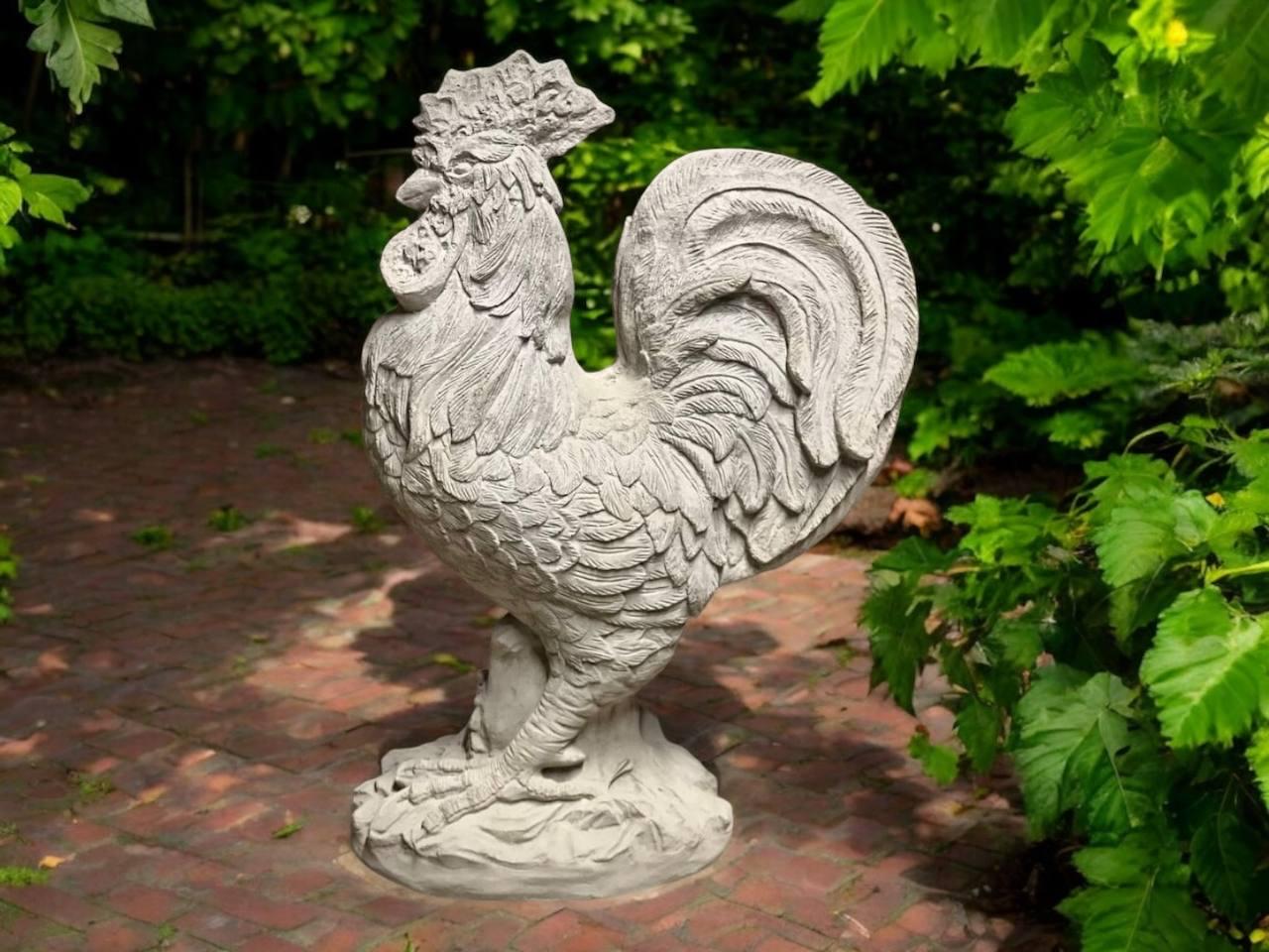 Rooster Farm Bird Concrete Animal Statue Stone Rooster Farmhouse ...
