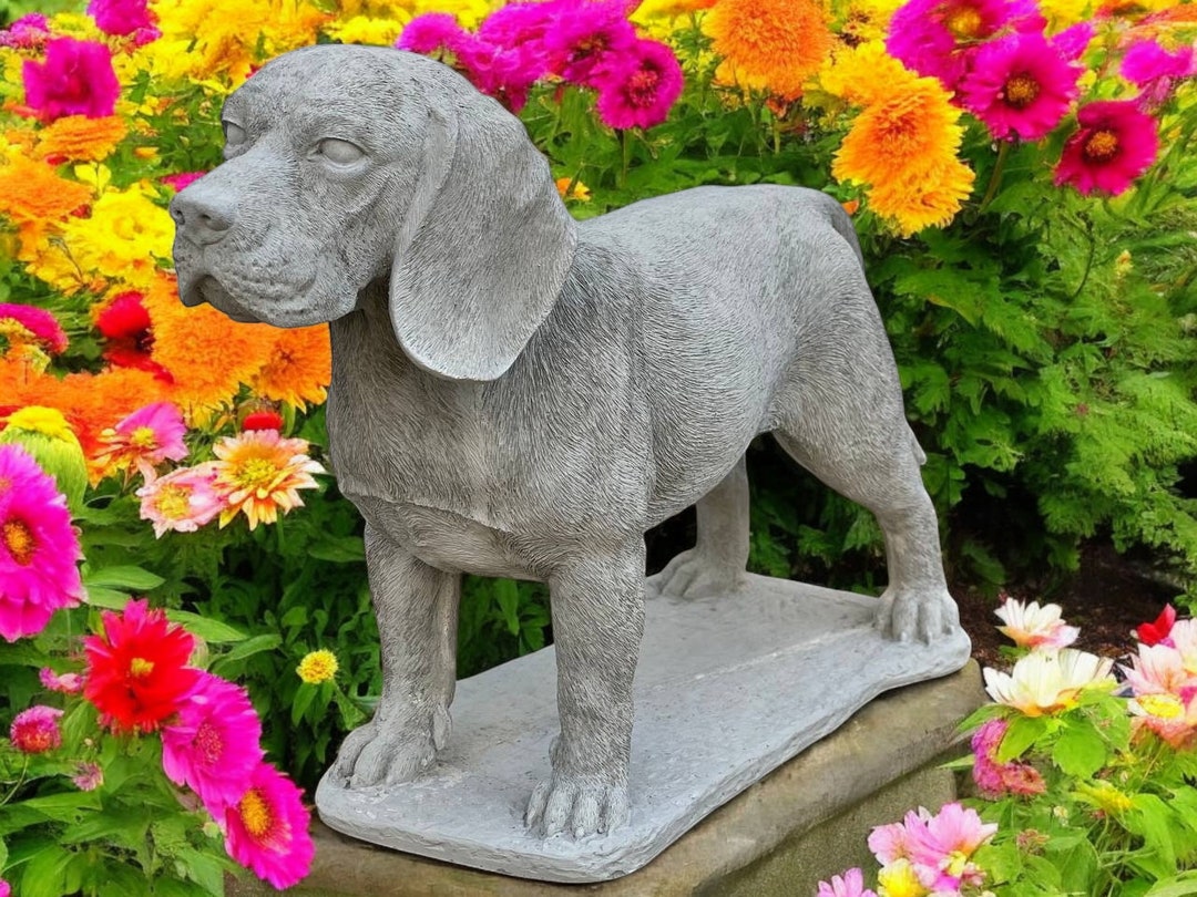 Standing Beagle Dog Statue Concrete Yard Pet Sculpture Massive Beagle ...
