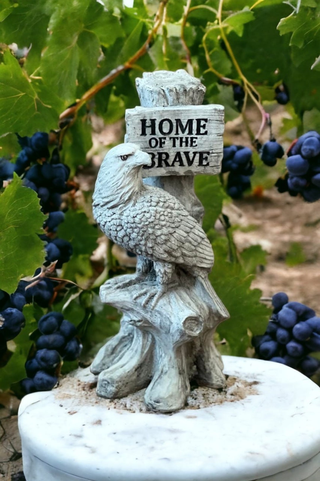 Concrete Eagle Statue Home of the Brave Bird Sculpture Outdoor Sitting ...