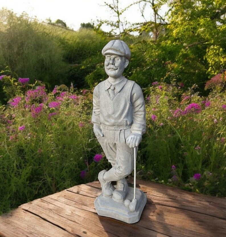 Large Golfer Man Figure Massive Golfist Statue Concrete Golfer Player ...