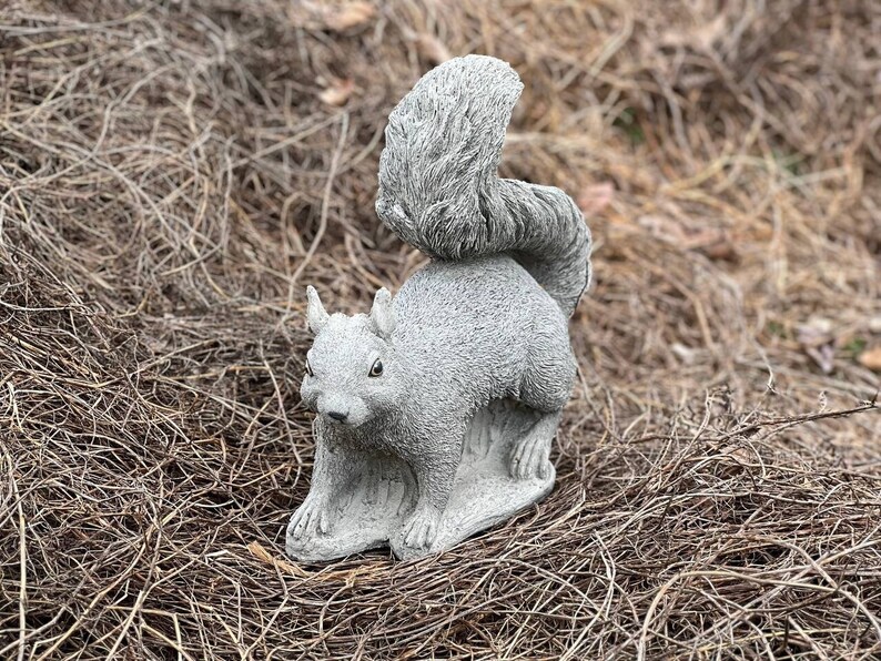 Concrete Squirrel Sculpture Garden Forest Animal Statue Stone Squirrel ...