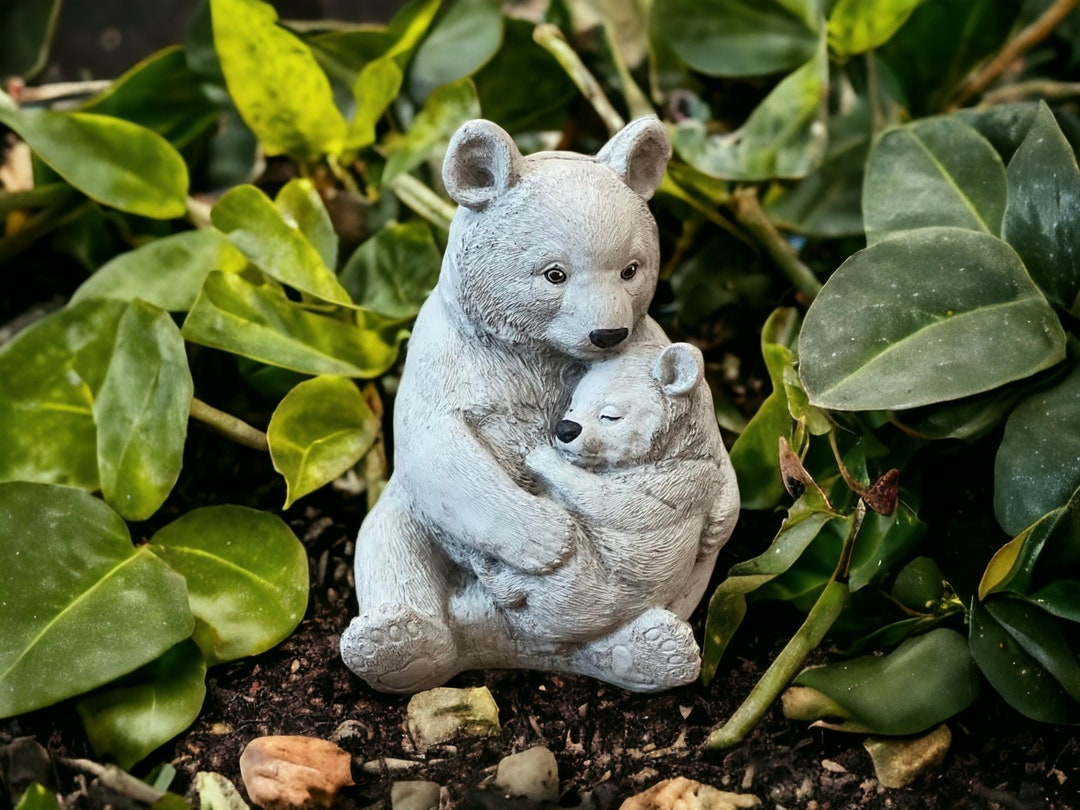Concrete Two Pandas Statue Cement Garden Figure Stone Mother and Baby ...