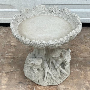 Massive Birds Bath Statue Detailed Birds Water Bowl With Rabbits Stone ...