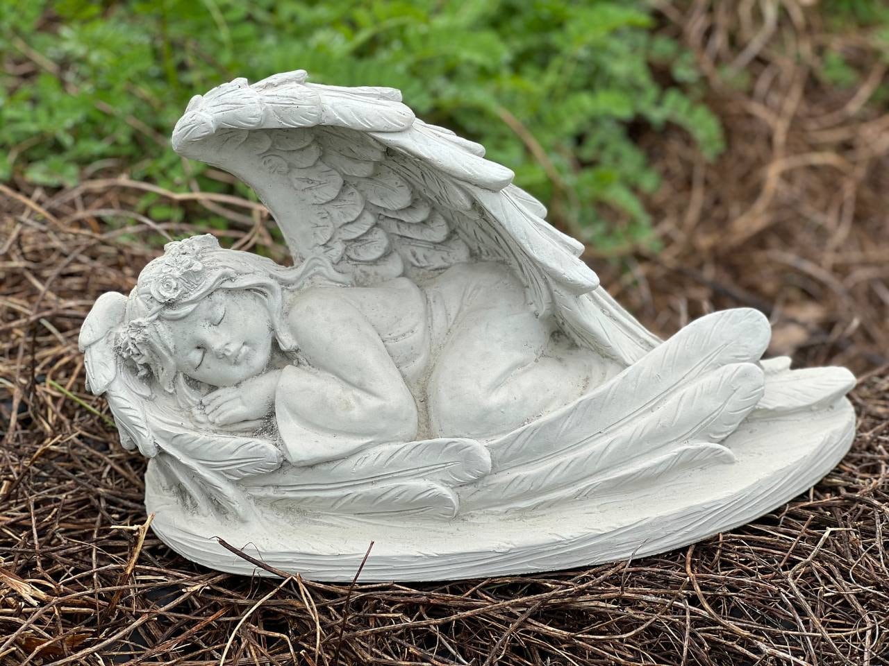 Sleeping Angel Sculpture Cement Angel Garden Decoration Concrete Girl ...