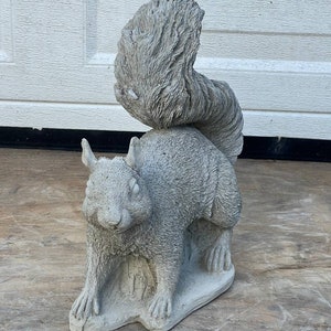 Cement Squirrel for Garden Statue Concrete Forest Animal Figurine Home ...