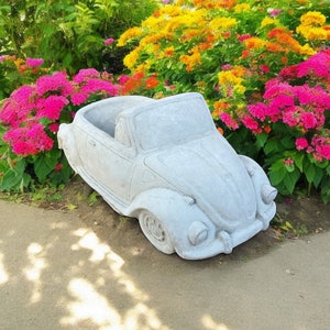 Outdoor Truck Planter Statue Concrete Flowers Pot Car Sculpture Garden ...