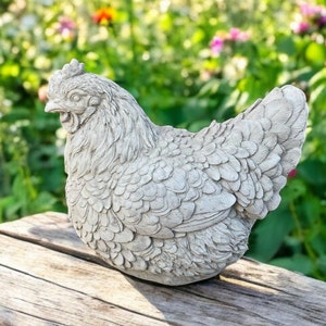 Stone Large Chicken Figure Concrete Farm Hen Statue Outdoor Yard Farm ...