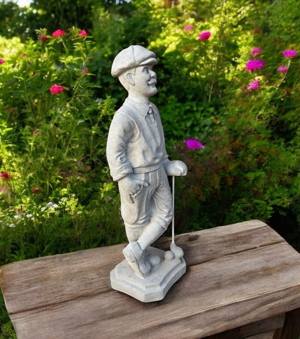 Large Golfer Man Figure Massive Golfist Statue Concrete Golfer Player ...