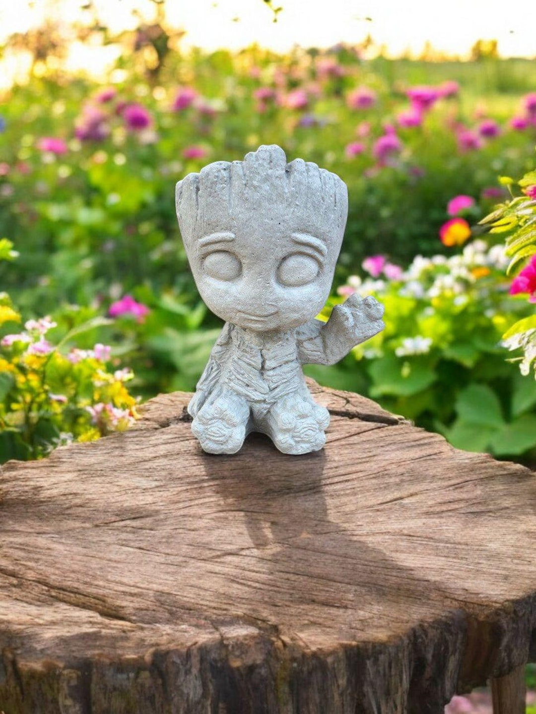 Sitting Baby Groot Concrete Flower Pot Groot Figurine Groot Planter ...