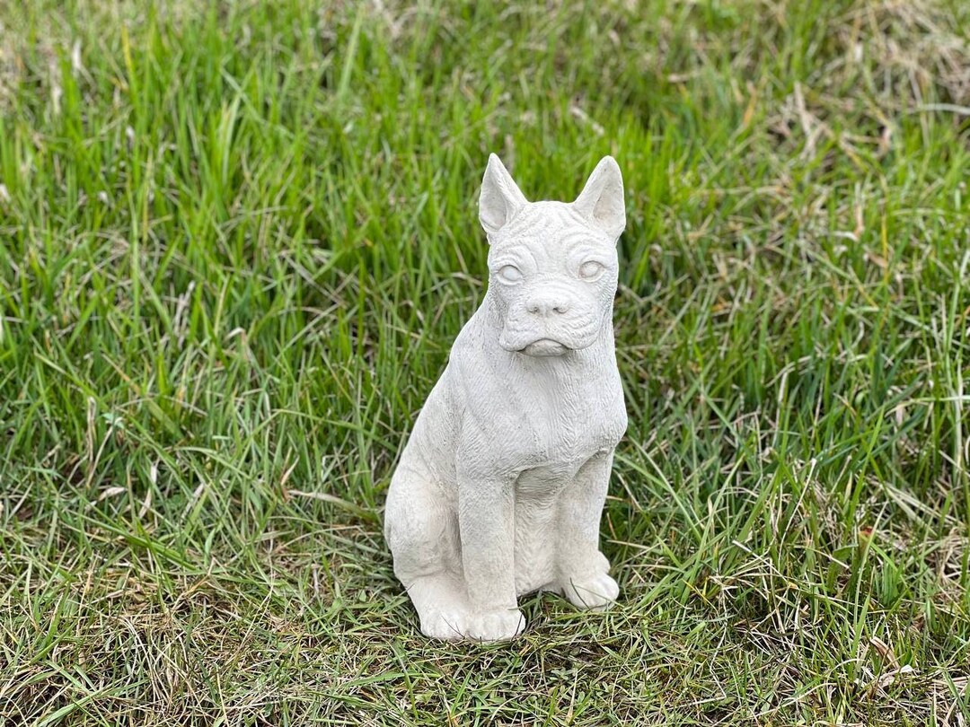 Detailed Boxer Dog Sculpture Cement Dog Outdoor Statue Decoration Stone ...