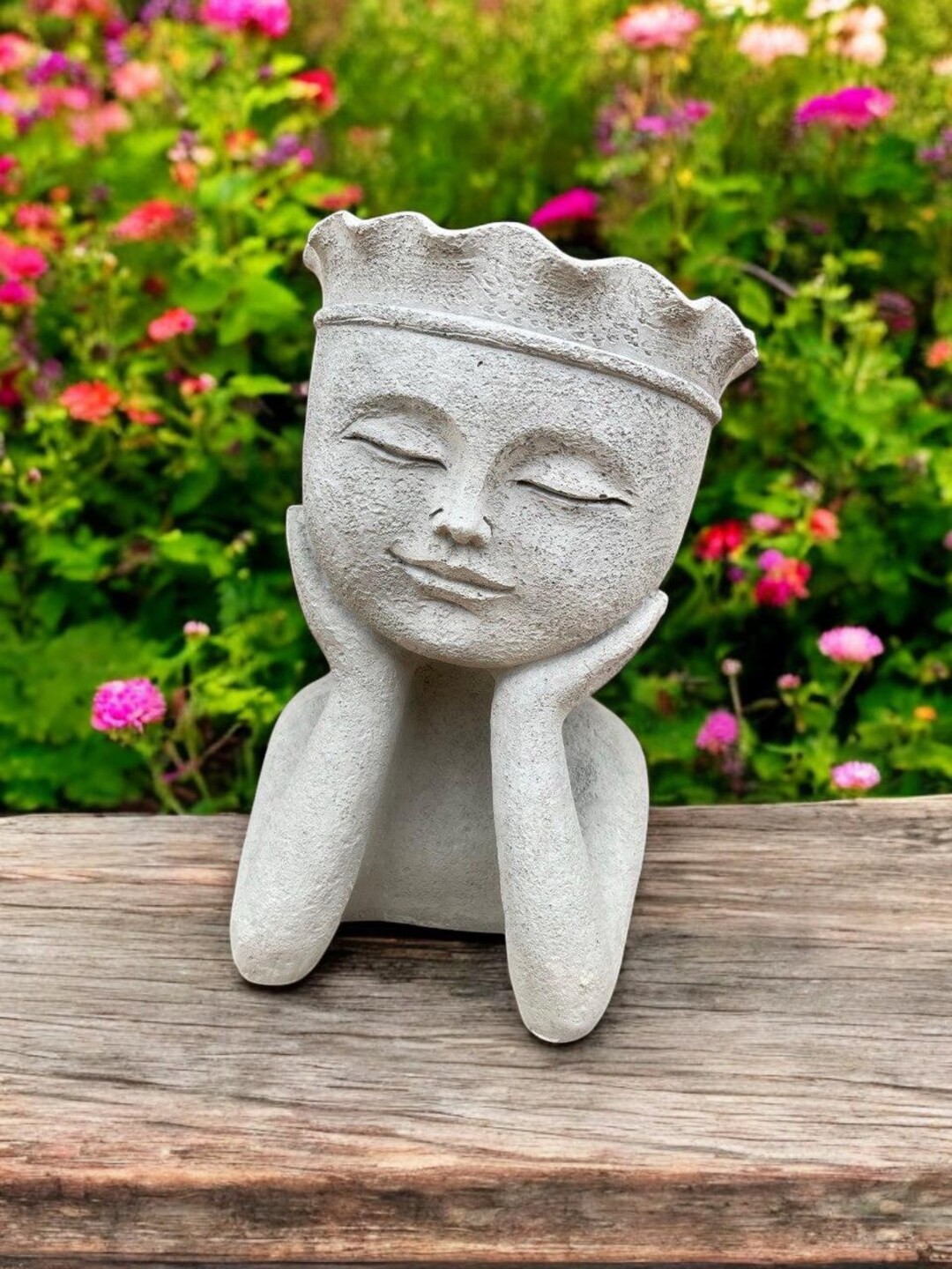 Concrete Planter Garden Nymph Figure Cement Detailed Pot Statue Yard ...